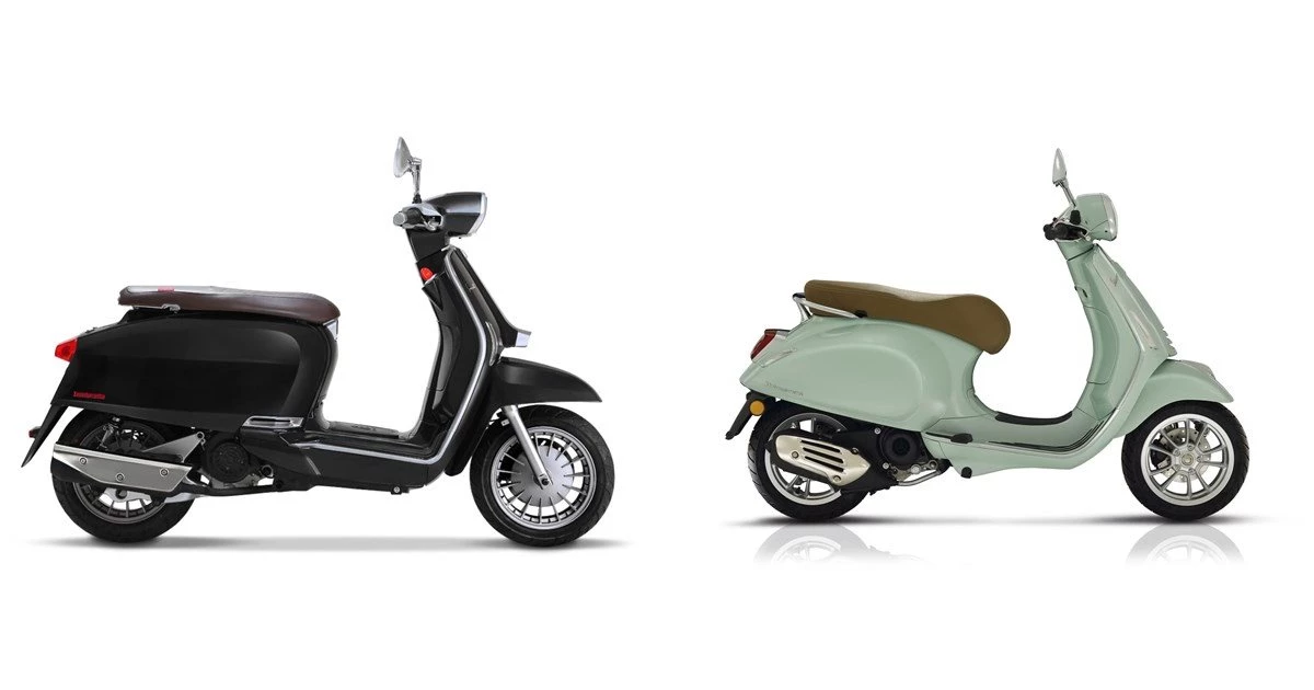 Motorrad Vergleich Lambretta V50 Special 2023 vs. Vespa Primavera 50 4T ...