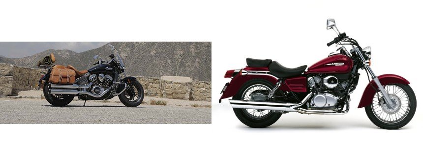 Motorrad Vergleich Indian Scout 2016 vs. Honda VT 125 Shadow 2005