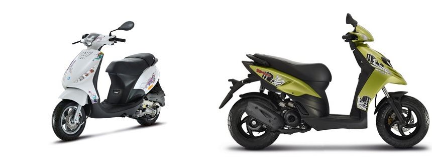 Motorrad Vergleich Piaggio Zip 50 2T 2012 vs. Piaggio TPH 50 2020