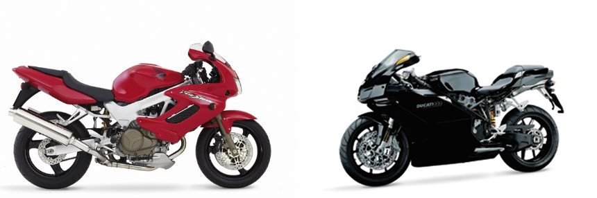 Motorrad Vergleich Honda VTR 1000 F Fire Storm 2005 vs. Ducati 999 2005