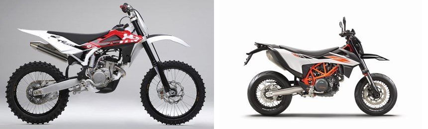 Motorrad Vergleich Husqvarna TC 250 2009 vs. KTM 690 SMC R 2020