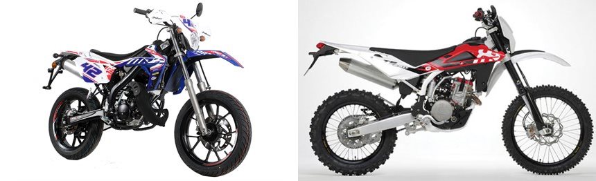 Motorrad Vergleich Rieju MRT Replica 50 SM 2020 vs. Husqvarna TE 250 2009