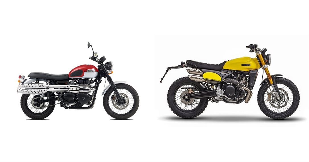 Motorrad Vergleich Triumph Scrambler 2016 vs. Fantic Caballero ...