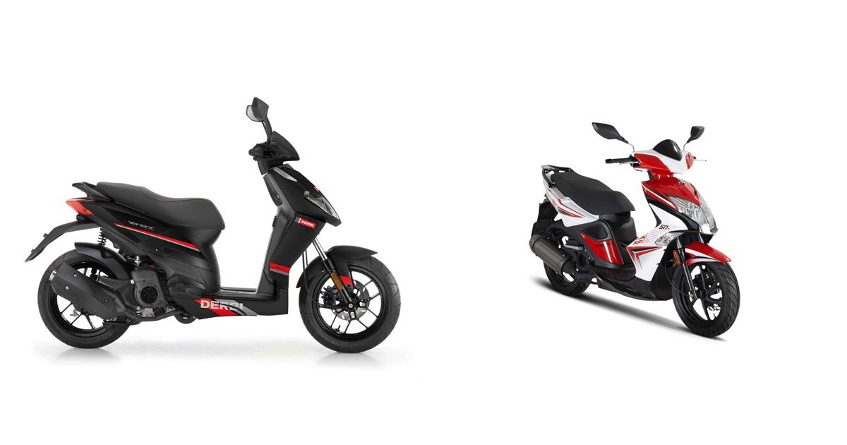 Motorrad Vergleich Derbi Variant Sport 50 2T 2013 vs. Kymco Super 8 50i ...