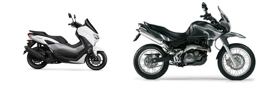 Motorrad Vergleich Yamaha NMAX 125 2023 vs. Aprilia Pegaso 650 Trail 2006