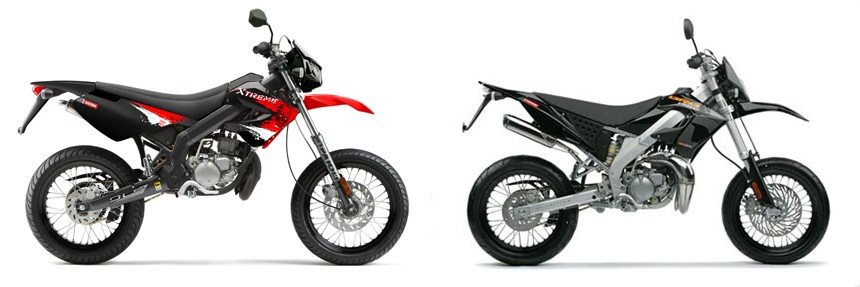Motorrad Vergleich Derbi Senda DRD X-Treme 50 SM 2011 vs. Derbi Senda ...