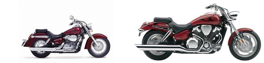 Motorrad Vergleich Honda VT 750 Shadow 2005 vs. Honda VTX 1300 2007