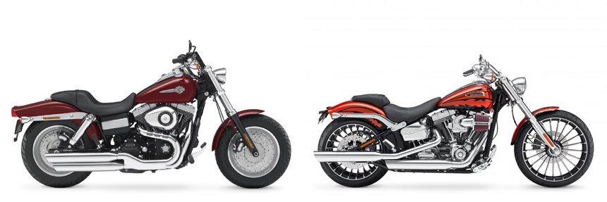 Motorrad Vergleich Harley-Davidson Dyna Fat Bob FXDF 2009 vs. Harley ...