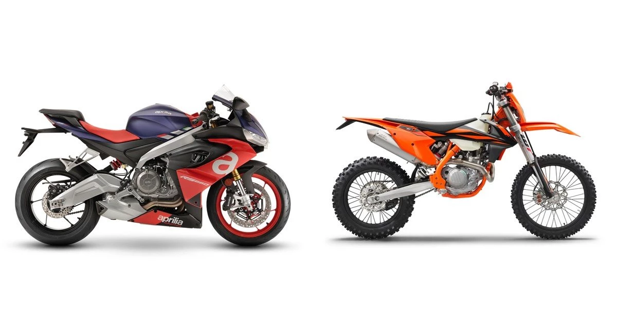 Motorrad Vergleich Aprilia RS 660 2021 vs. KTM 450 EXC-F 2019