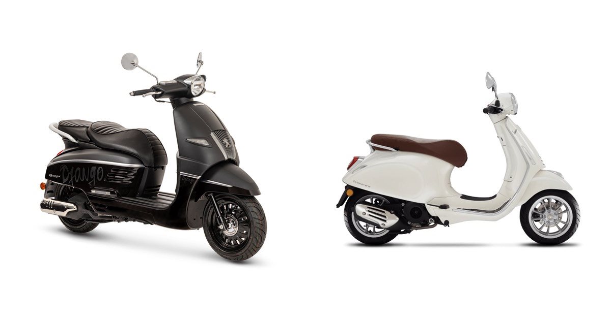 Motorrad Vergleich Peugeot Django 125 ABS Dark 2023 vs. Vespa Primavera 125 2022