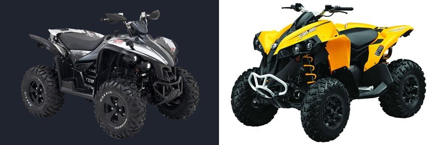 Motorrad Vergleich TGB Target 550 4x4 IRS 2012 vs. Can-Am Renegade 500 2015