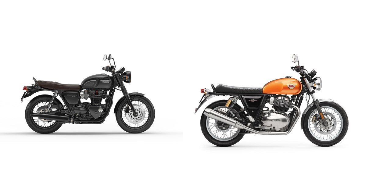 Motorrad Vergleich Triumph Bonneville T120 Black 2016 vs. Royal Enfield ...