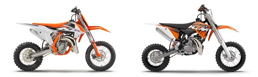 Motorrad Vergleich KTM 65 SX 2023 vs. KTM 50 SX 2012