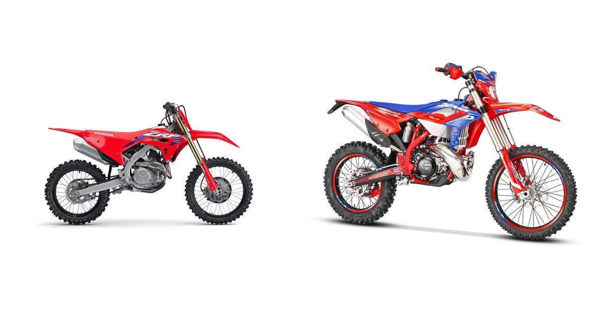 Motorrad Vergleich Honda CRF450R 2023 vs. Beta RR 300 Racing 2023