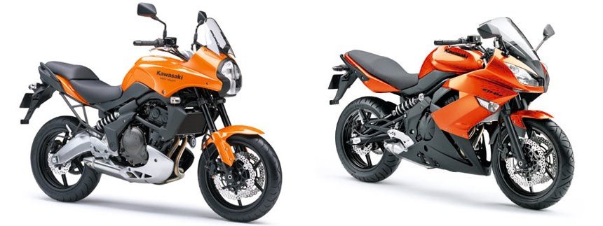 Motorrad Vergleich Kawasaki Versys 650 2009 vs. Kawasaki ER-6f 2011