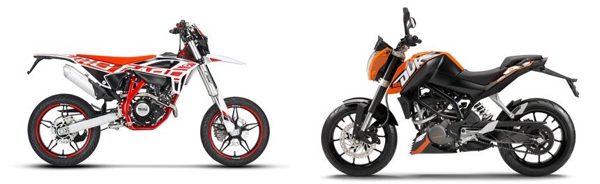 Motorrad Vergleich Beta RR 125 LC Motard 2021 vs. KTM 125 Duke 2011