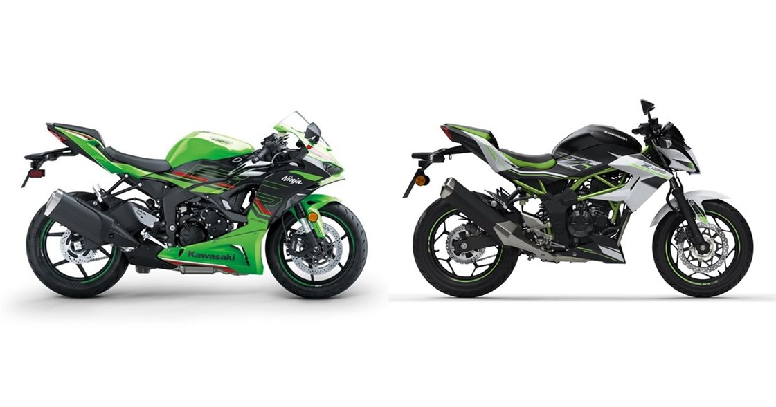 Motorrad Vergleich Kawasaki Ninja ZX-6R 2024 vs. Kawasaki Z125 2021