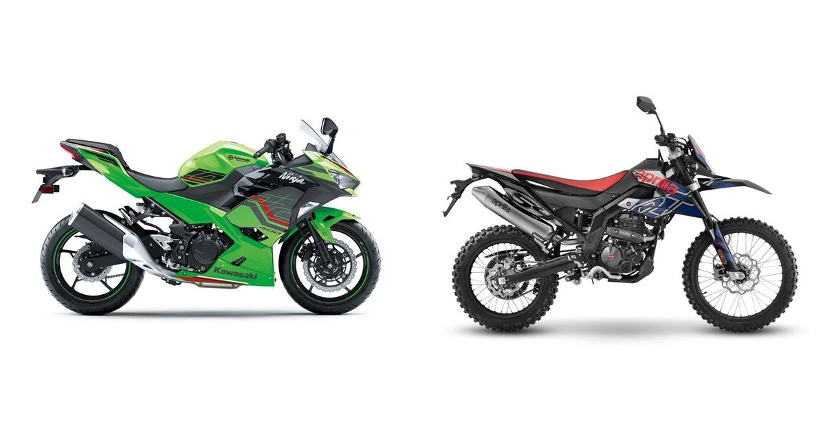 Motorrad Vergleich Kawasaki Ninja 400 2023 vs. Aprilia RX 125 2022