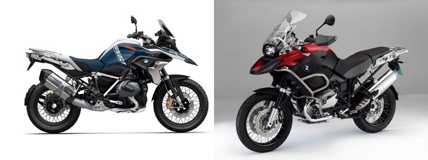 Motorrad Vergleich BMW R 1250 GS 2023 vs. BMW R 1200 GS Adventure 2012