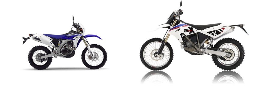 Motorrad Vergleich Yamaha WR450F 2014 vs. BMW G 450 X 2010