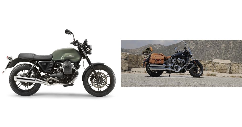 Motorrad Vergleich Moto Guzzi V7 750 Stone 2014 vs. Indian Scout 2016
