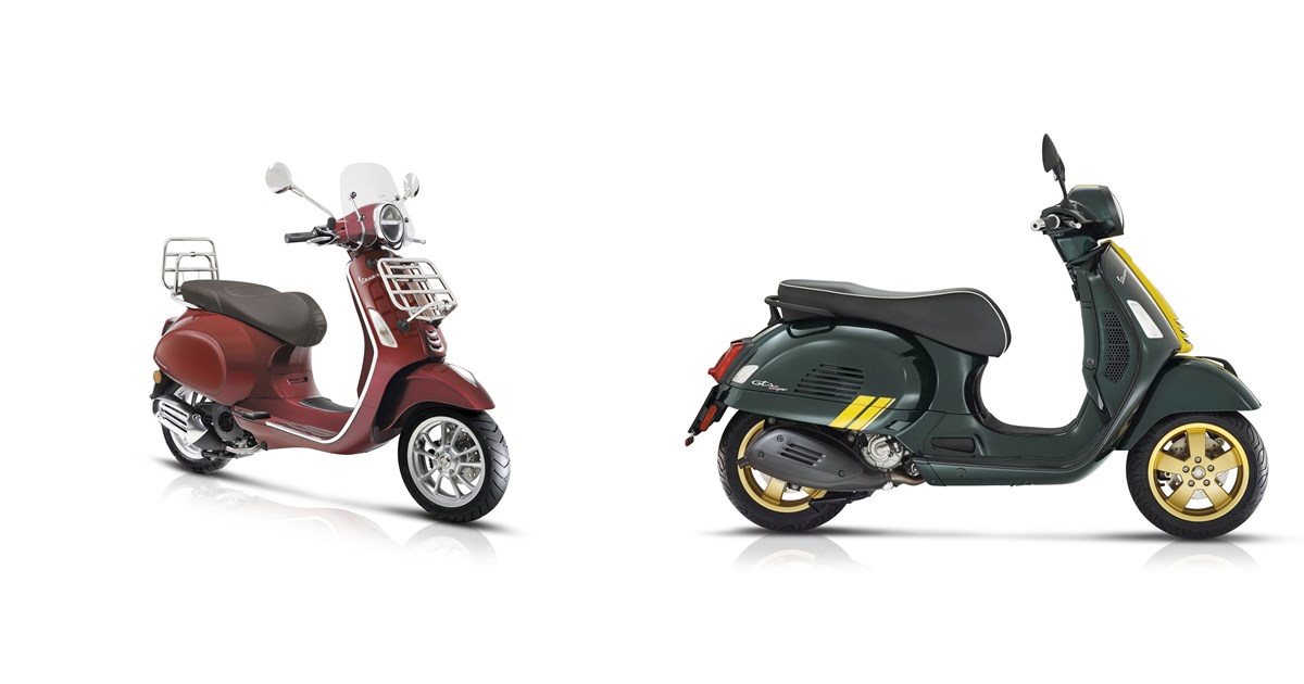 Motorrad Vergleich Vespa Primavera 125 Touring iGet 2019 vs. Vespa GTS 125 Super Racing Sixties 2020