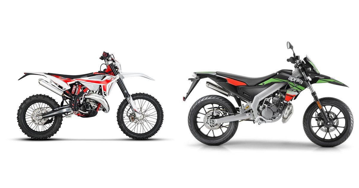 Motorrad Vergleich Beta RR 125 2T 2020 vs. Aprilia SX 50 Supermoto 2019