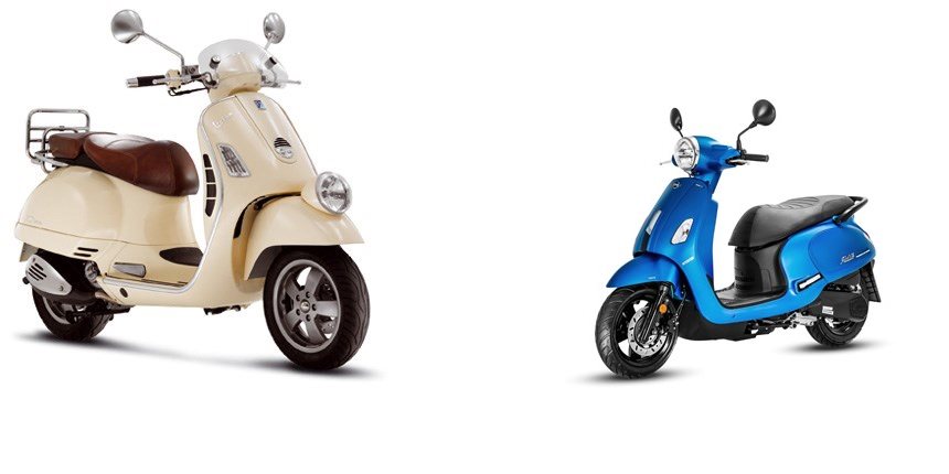 Motorrad Vergleich Vespa GTV 250 i.e. Vintage 2009 vs. Sym Fiddle 125 ...