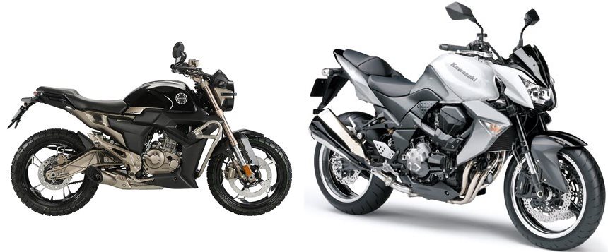 Motorrad Vergleich Zontes 125 G1 2022 vs. Kawasaki Z1000 2009