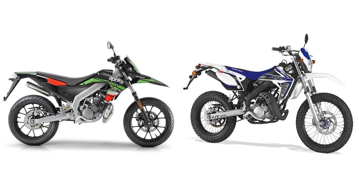 Motorrad Vergleich Aprilia SX 50 Supermoto 2019 vs. Rieju MRT Cross 50 ...