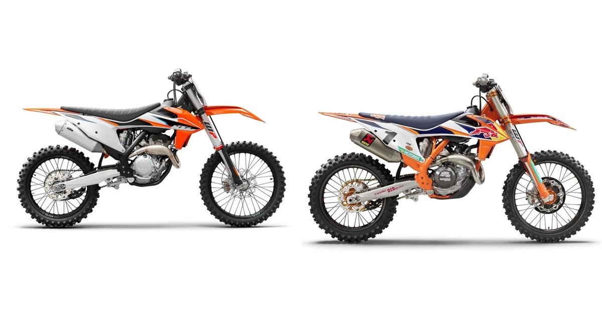 Motorrad Vergleich KTM 250 SX-F 2021 vs. KTM 450 SX-F Factory Edition 2020