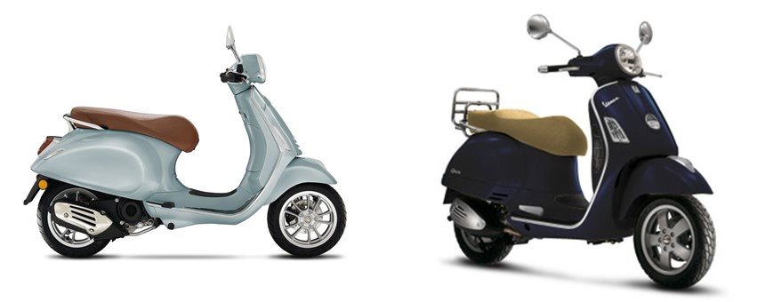 Motorrad Vergleich Vespa Primavera 50 4T 2021 vs. Vespa GTS 125 2010