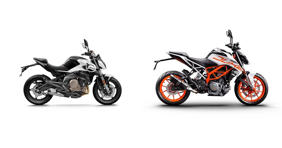 Motorrad Vergleich CFMOTO 650NK 2022 vs. KTM 390 Duke 2019