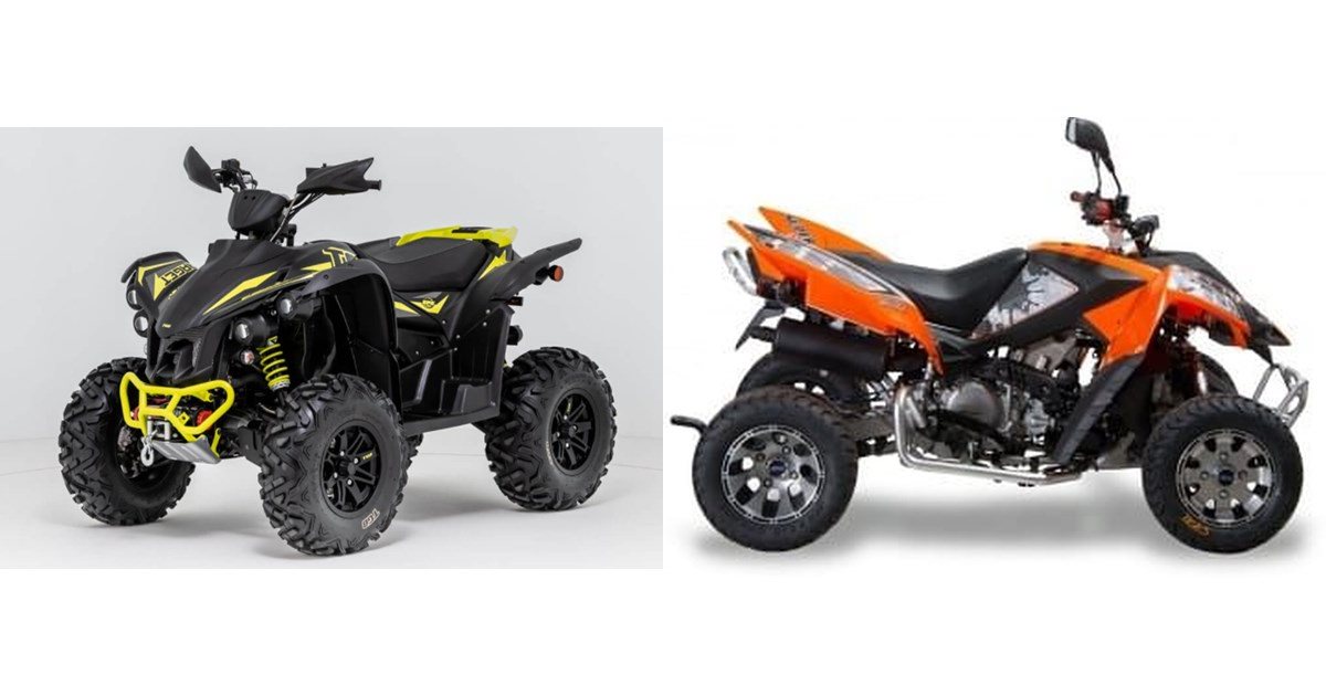 Motorrad Vergleich TGB Target 600 EPS LOF 2022 vs. Adly Hurricane 450 ...