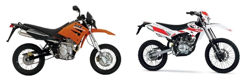 Motorrad Vergleich MZ 125 SM 2008 vs. Beta RR Enduro 4T 125 AC 2016