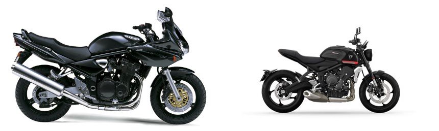 Motorrad Vergleich Suzuki Bandit 1200S 2005 vs. Triumph Trident 660 2023