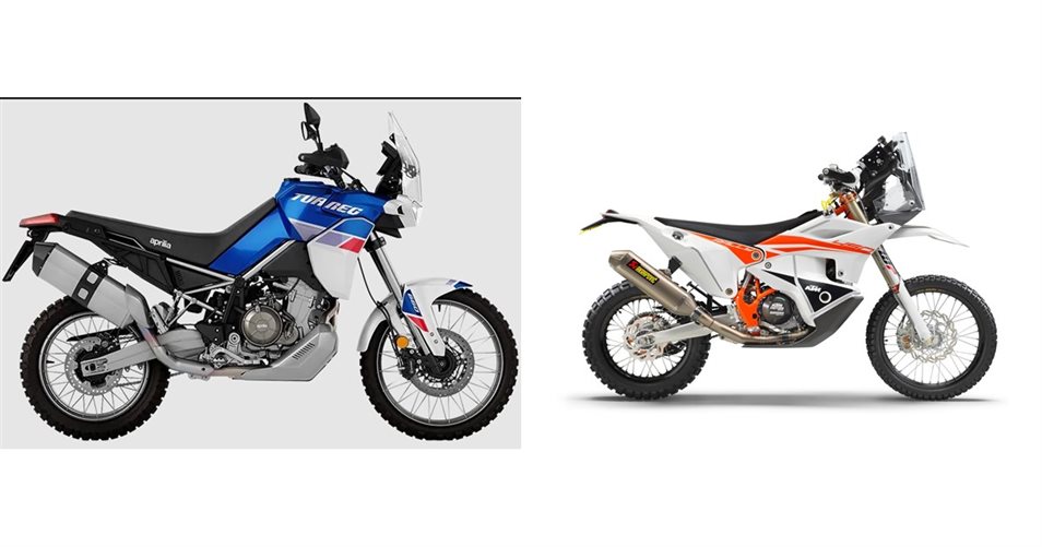 Motorrad Vergleich Aprilia Tuareg 660 2023 vs. KTM 450 Rally 2020