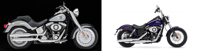 Motorrad Vergleich Harley-Davidson Softail Fat Boy FLSTF 2012 vs ...