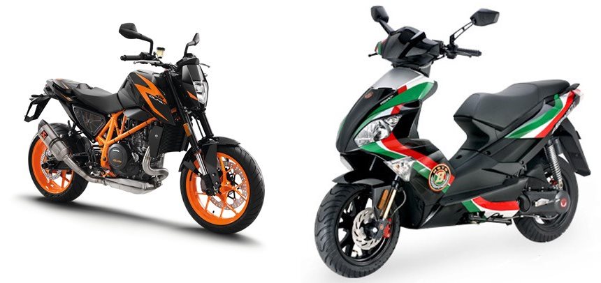 Motorrad Vergleich KTM 690 Duke R 2017 vs. Motobi Pesaro 2010
