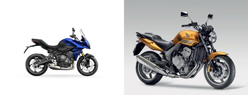Motorrad Vergleich Triumph Tiger Sport 660 2023 vs. Honda CBF 600 2009