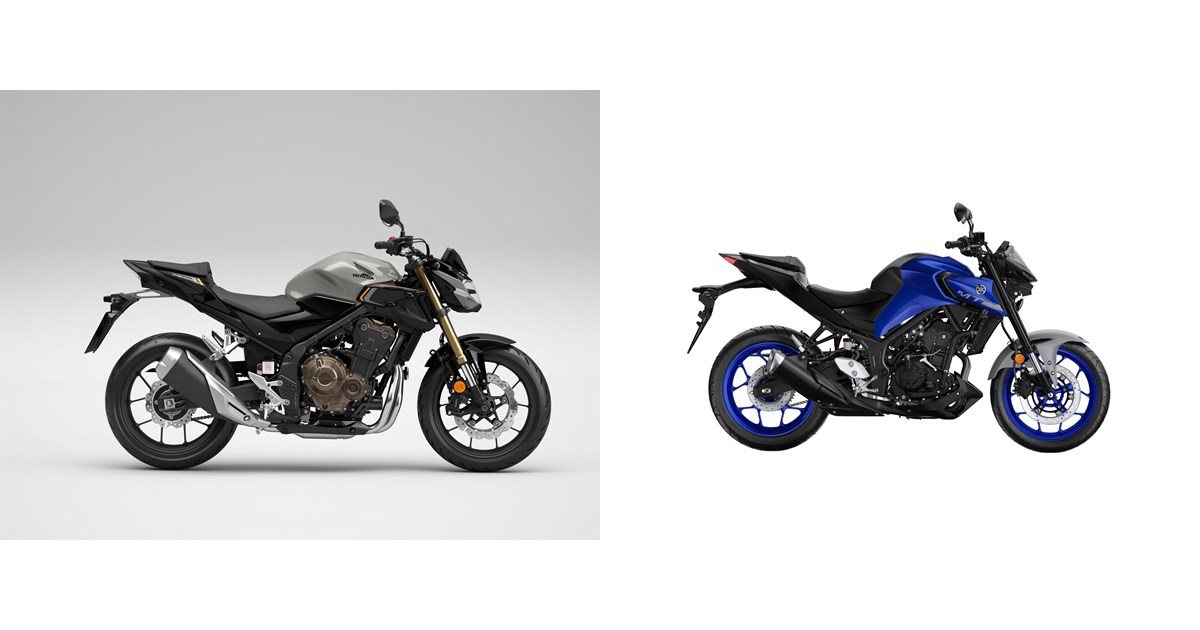 Motorrad Vergleich Honda CB500F 2023 vs. Yamaha MT-03 2020
