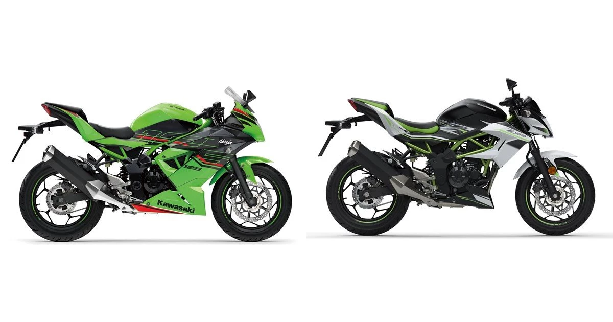 Motorrad Vergleich Kawasaki Ninja 125 2023 vs. Kawasaki Z125 2020