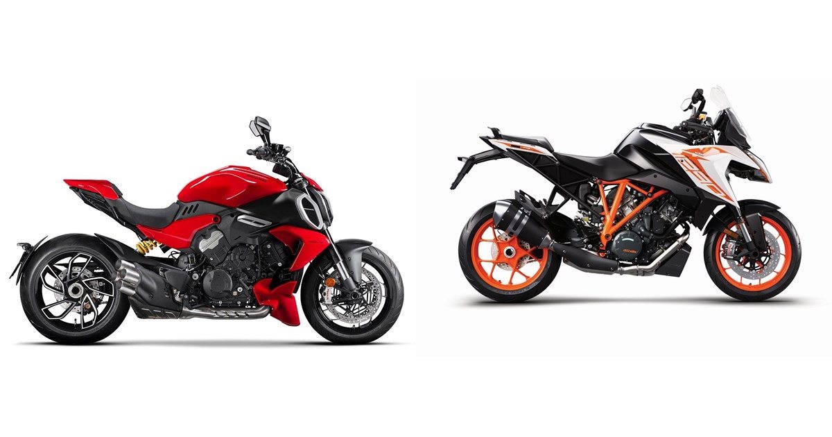 Motorrad Vergleich Ducati Diavel V4 2023 vs. KTM 1290 Super Duke GT 2021