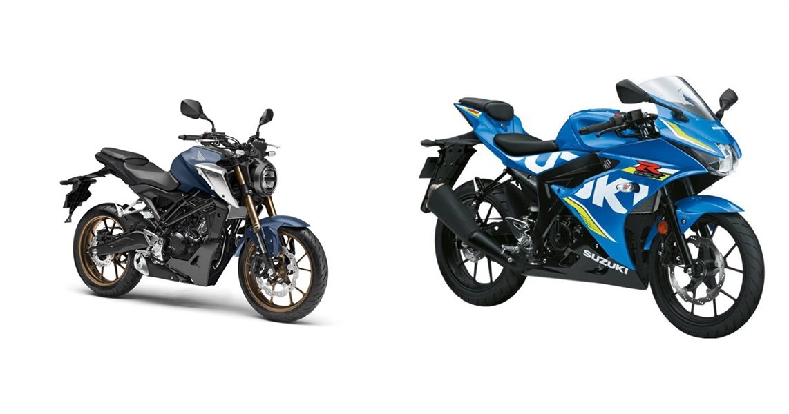 Motorrad Vergleich Honda CB125R 2022 vs. Suzuki GSX-R125 2020