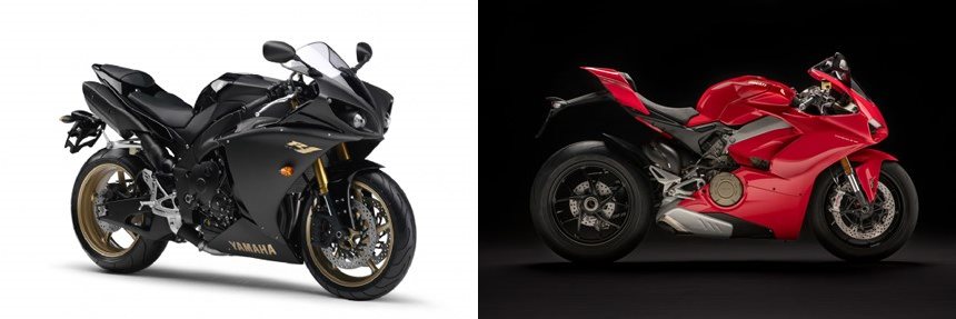 Motorrad Vergleich Yamaha R1 2010 vs. Ducati Panigale V4 2018