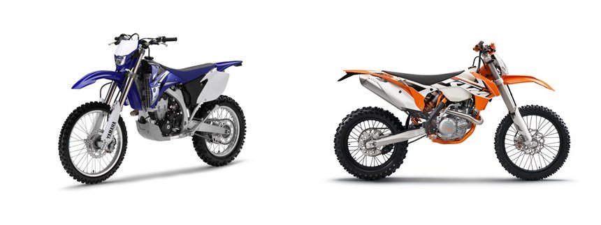 Motorrad Vergleich Yamaha WR450F 2011 vs. KTM 450 EXC 2015