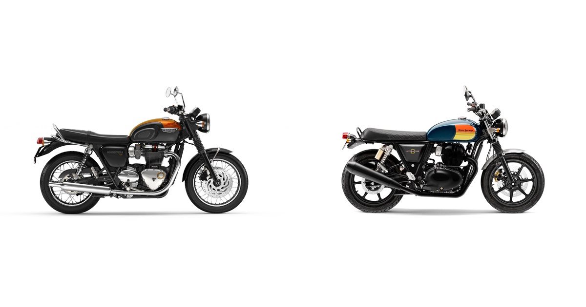 Motorrad Vergleich Triumph Bonneville T120 2020 vs. Royal Enfield ...