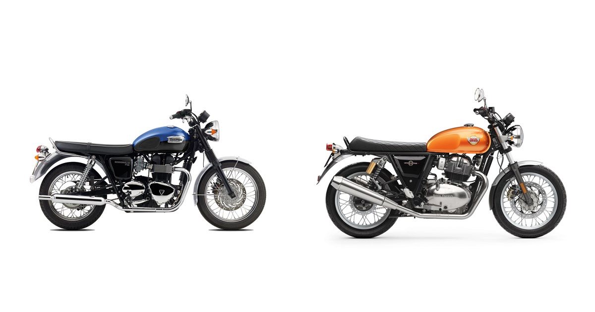 Motorrad Vergleich Triumph Bonneville T100 2015 vs. Royal Enfield ...