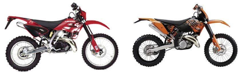 Motorrad Vergleich GASGAS EC 125 2007 vs. KTM 125 EXC 2008