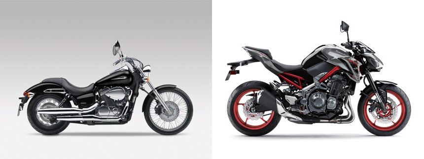 Motorrad Vergleich Honda VT 750 C2 Shadow Spirit 2011 vs. Kawasaki Z900 ...